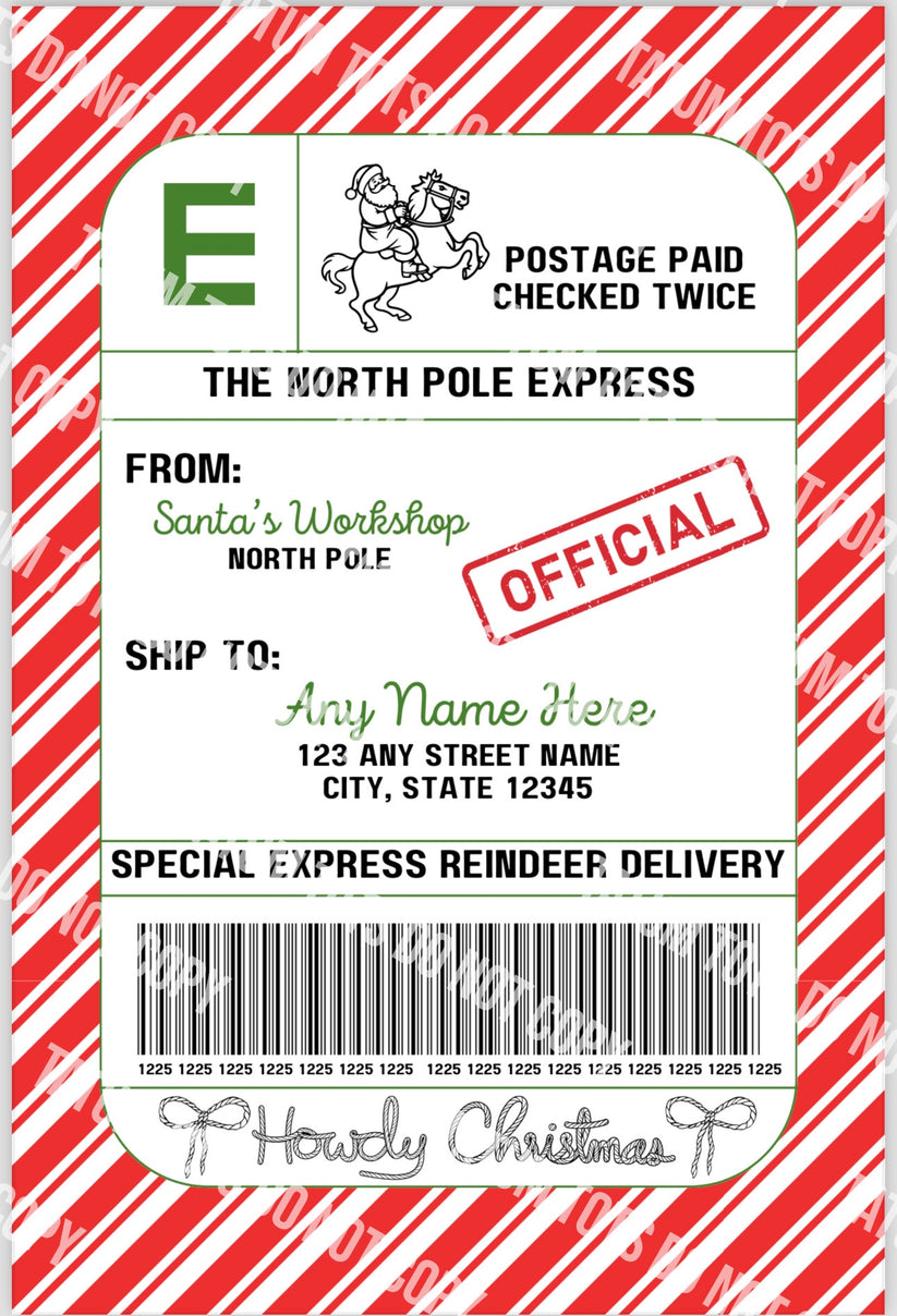 CANVA PRO USERS Santa Shipping Labels DIGITAL TEMPLATE – Tatum & Trace